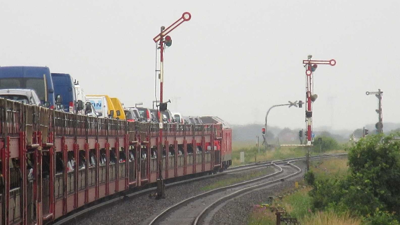 Germany: Sylt car shuttle train seen from on board a Westerland to ...