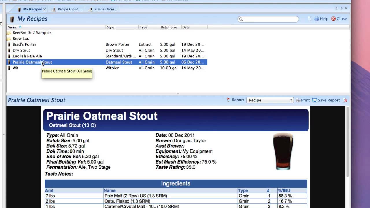 Finding Beer Recipes using the BeerSmith Cloud Search - YouTube
