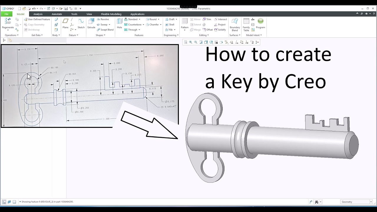 How to create a Key by Creo - YouTube