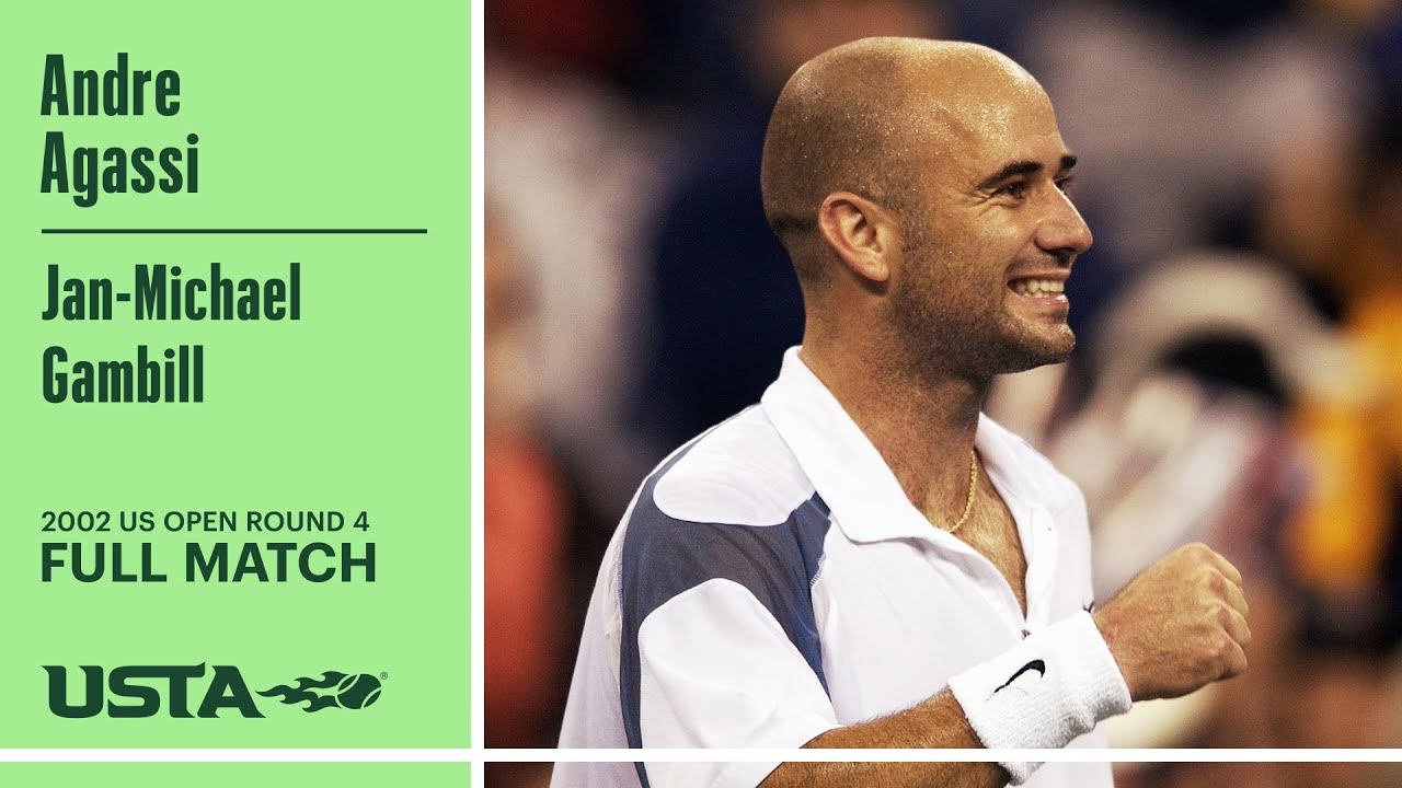 Andre Agassi vs. Jan-Michael Gambill Full Match | 2002 US Open Round 4 ...