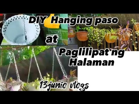 DIY Hanging paso at Paglilipat ng halaman - YouTube
