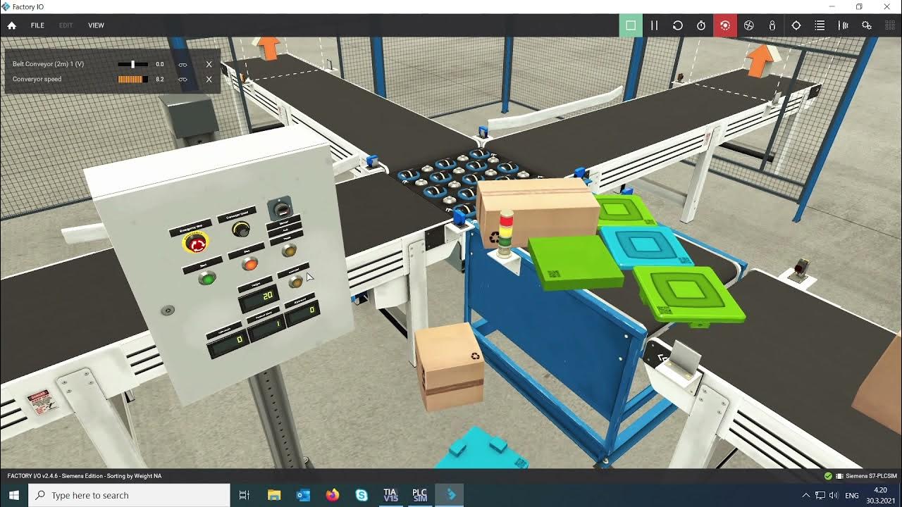 Weight sorting system- Factory IO simulation - YouTube
