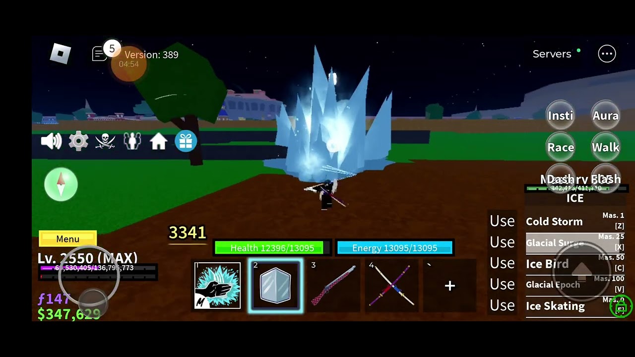 Awakening ice fruit's (x) ability in blox fruits #blox fruits #ice #x ...