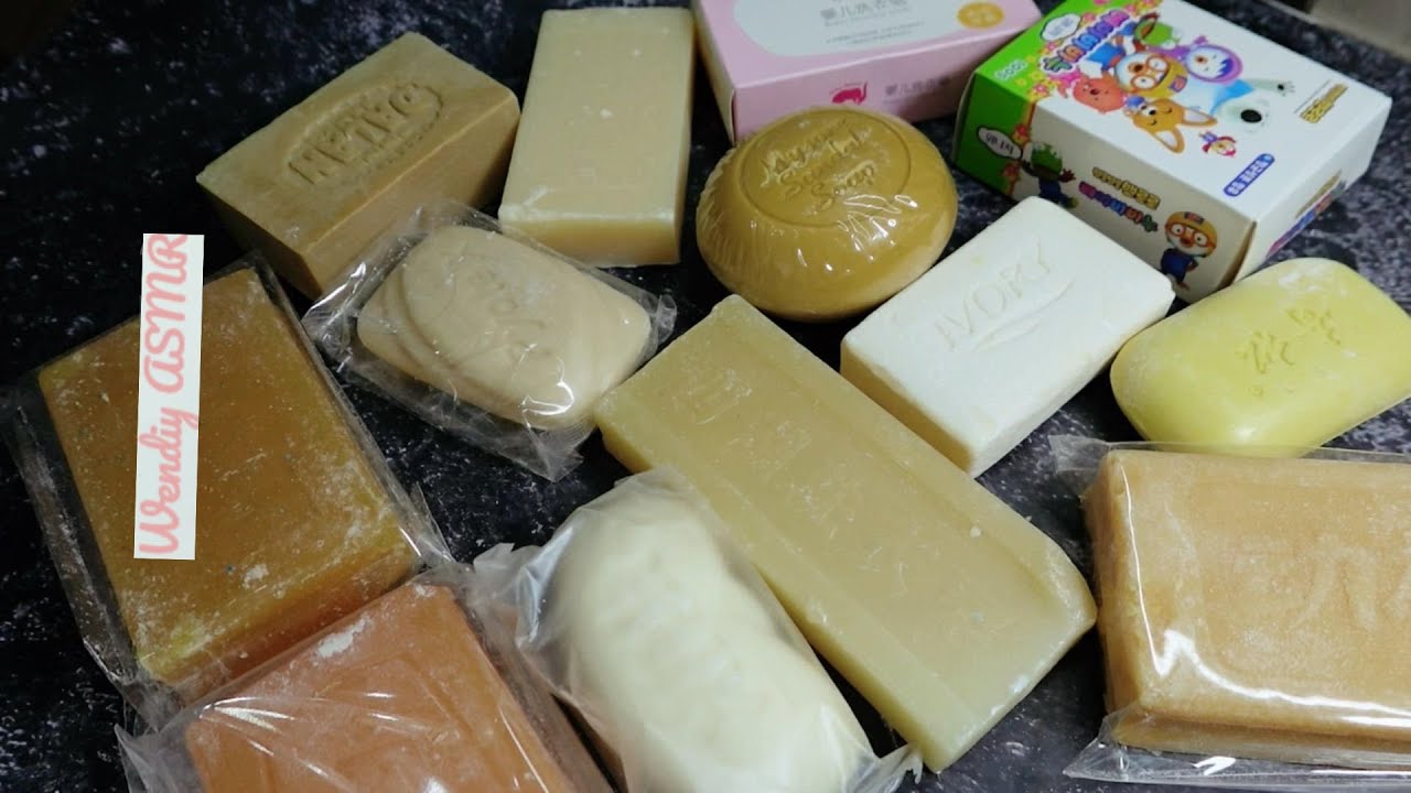 ASMR cutting dry soap/oddly carving soap/satisfying relaxing crunchy ...