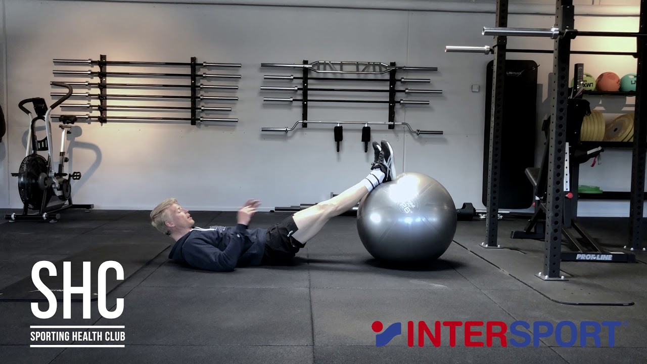 Hamstring pull med gym ball - YouTube
