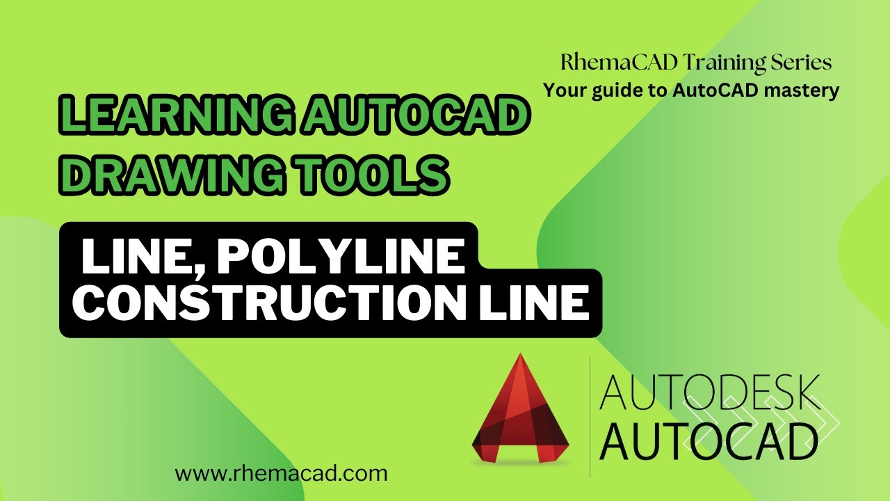 Part 4 - Learning AutoCAD Drawing tools: Line, Polyline, Construction ...