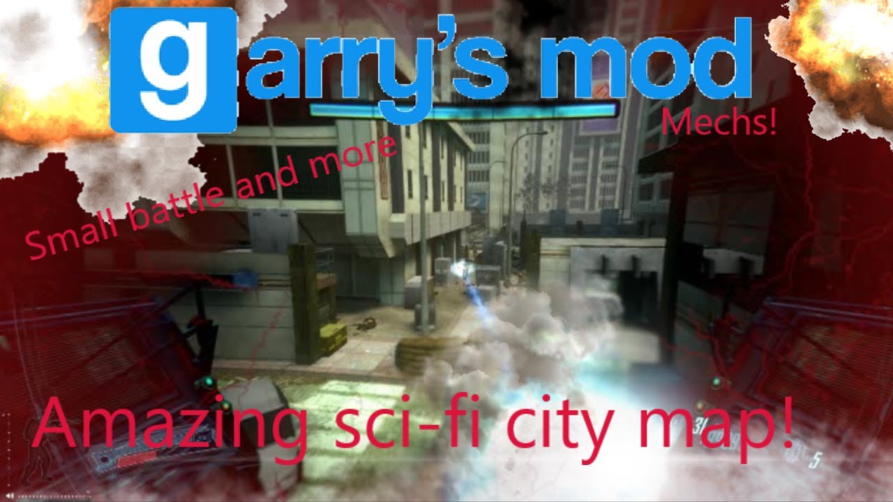 Amazing new city sci-fi map!/ Gmod battle and new map/ mechs! - YouTube