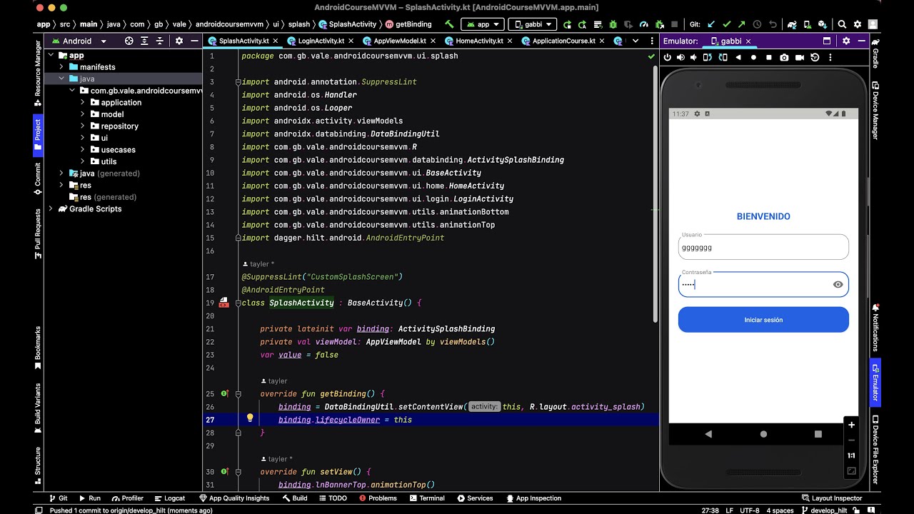Aplicación Android 04 - (dev Tayler) Splash, Login, Home( Curountinas ...