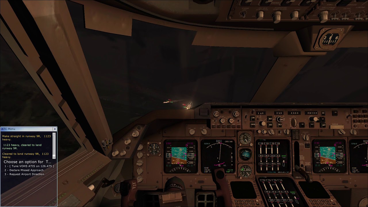 FSX Bumpy ILS Landing B747 Low Visibility Moderate Winds at Rajiv ...