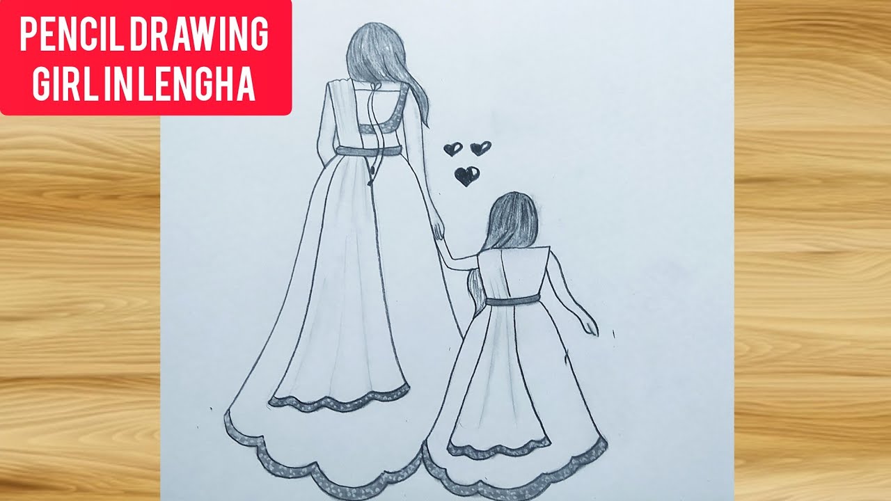 How to Draw Girls in Lengha ||pencil drawing Girl lengha ||easy step by ...