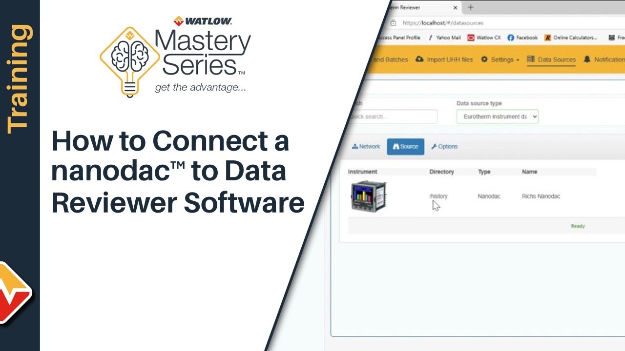 Connecting nanodac™ Recorder/Controller to Data Reviewer Software - YouTube