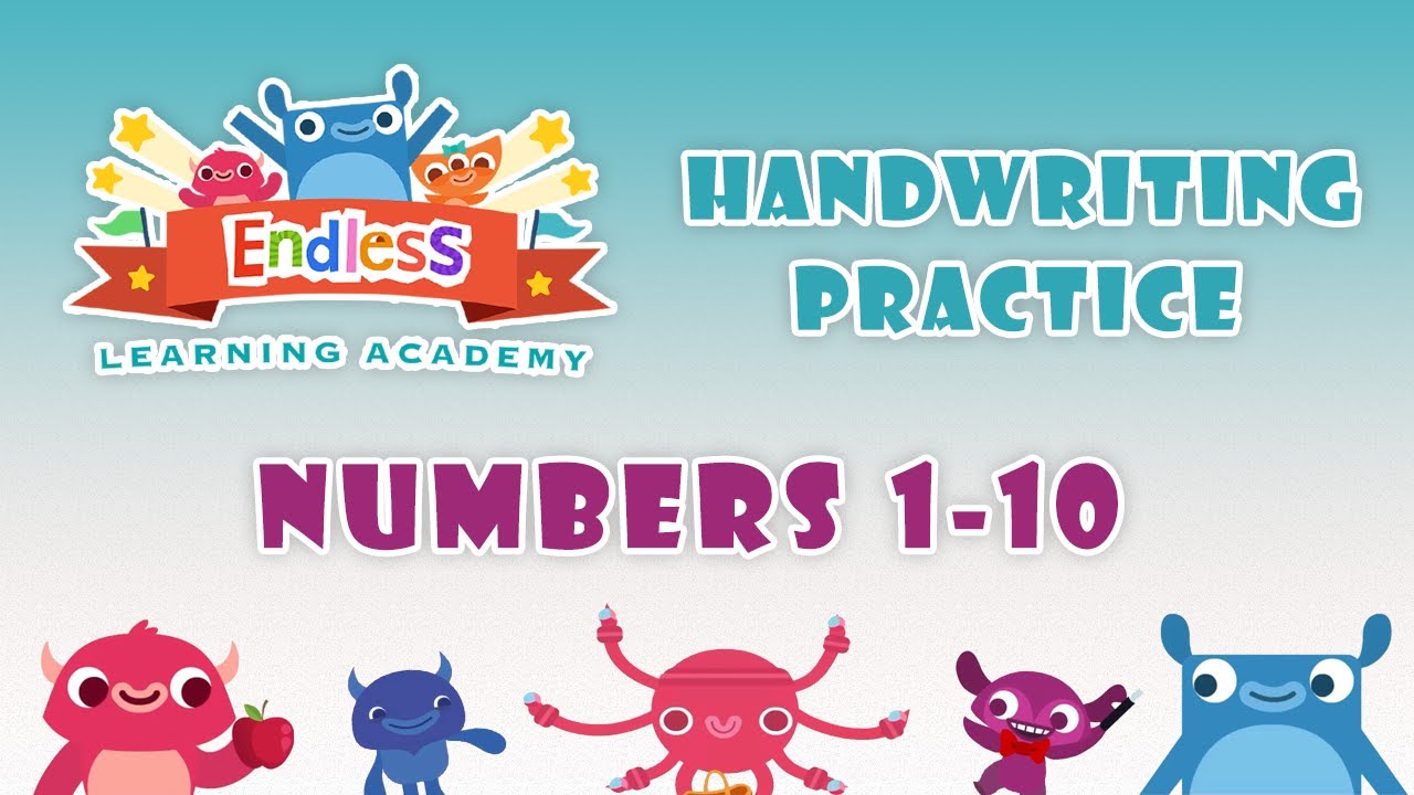 Endless Learning Academy - Handwriting Practice #3 - Numbers 1 to 10 ...