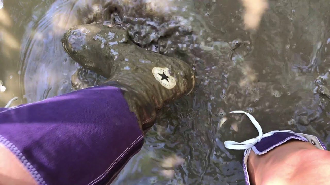 Kate's Knee High Converse in deep mud - YouTube