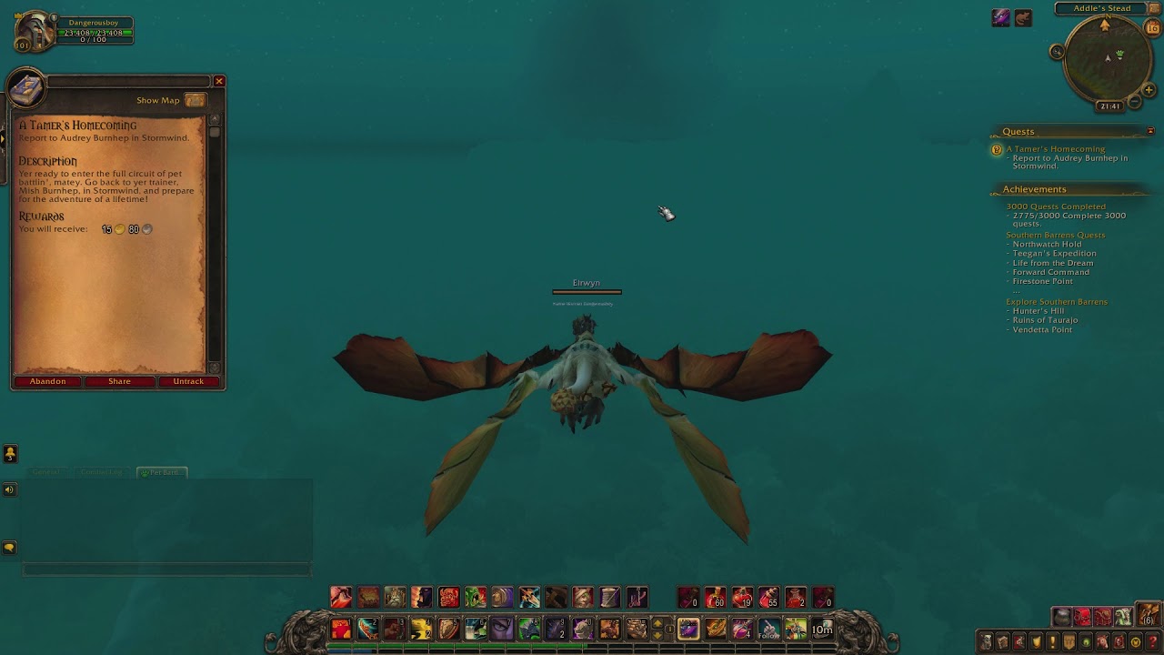 World of Warcraft: A Tamer's Homecoming - Quest ID 31918 (Gameplay ...