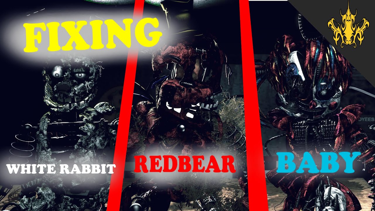 [SFM FNAF] VR Help Wanted - Fixing Redbear Baby White Rabbit part 1 ...