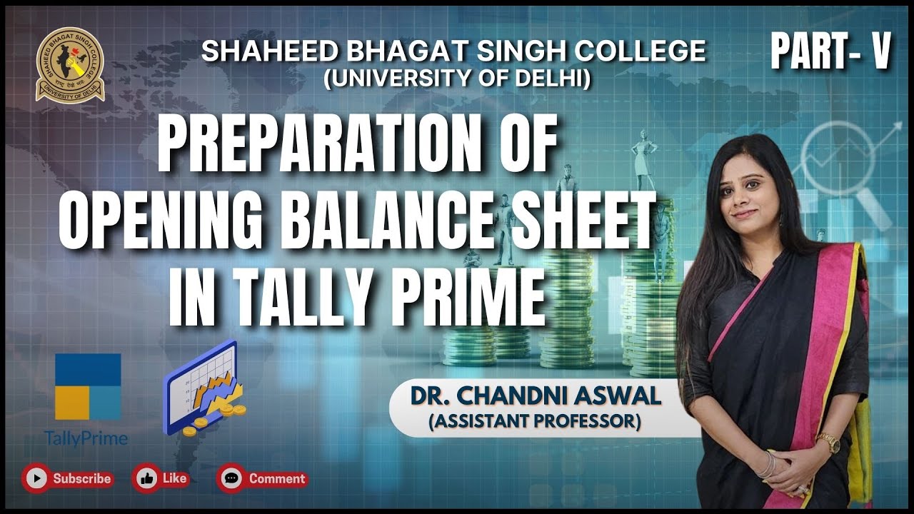 How to Prepare the Opening Sheet Balance in Tally Prime | Part-V | By ...