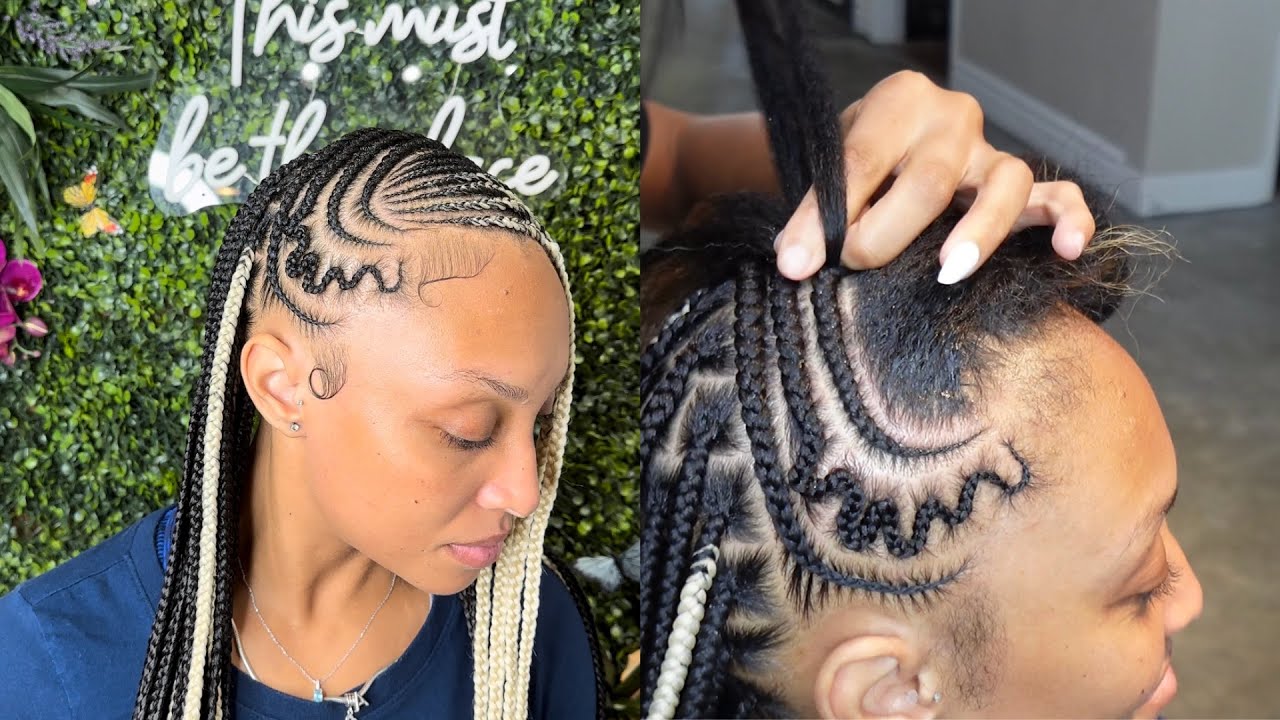 VIRAL FULANI LEMONADE BRAIDS | tribal stitch braids - YouTube