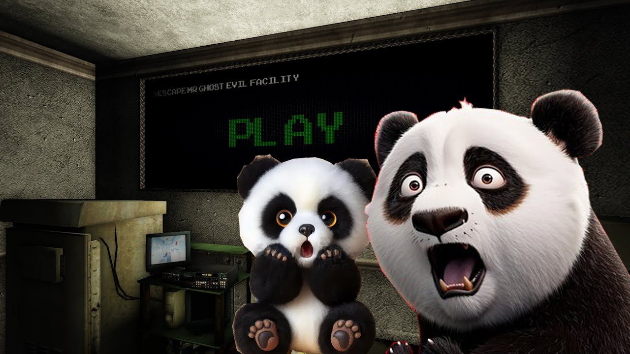 MINI PANDA and BIG PANDA VS Mr Ghost Evil Facility SCARY OBBY in Roblox ...