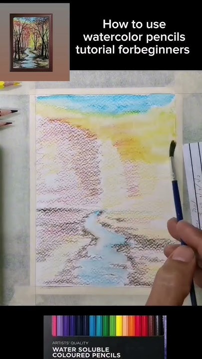 ยามเย็น How to use watercolor pencils tutorial forbeginners - YouTube