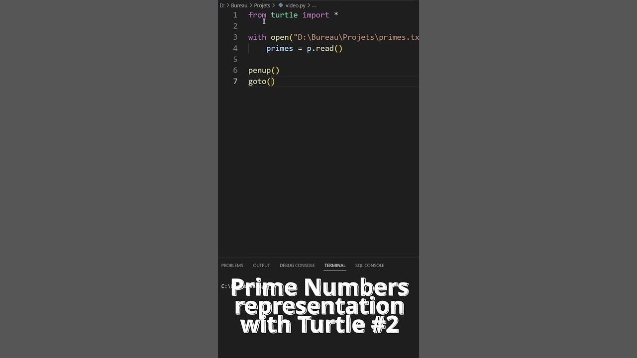 Prime numbers representation with Turtle (2) #shorts #maths #python # ...