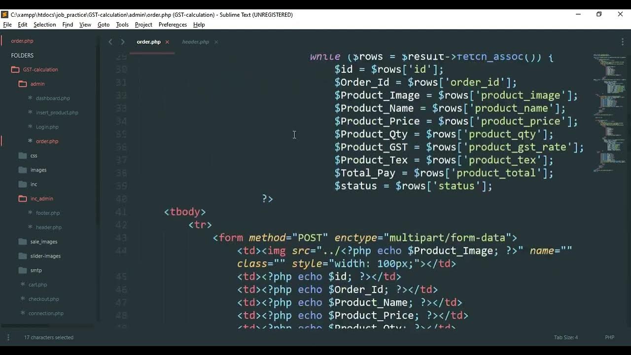 Display customer order on Admin panel using PHP and mysql | ecommerce website tutorial - YouTube