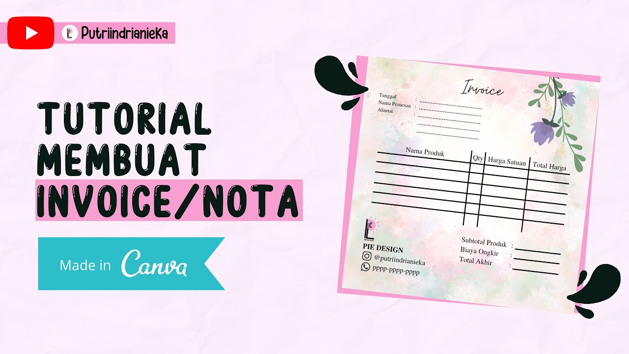 CARA MEMBUAT INVOICE/NOTA OLSHOP DICANVA || TUTORIAL CANVA BY ...