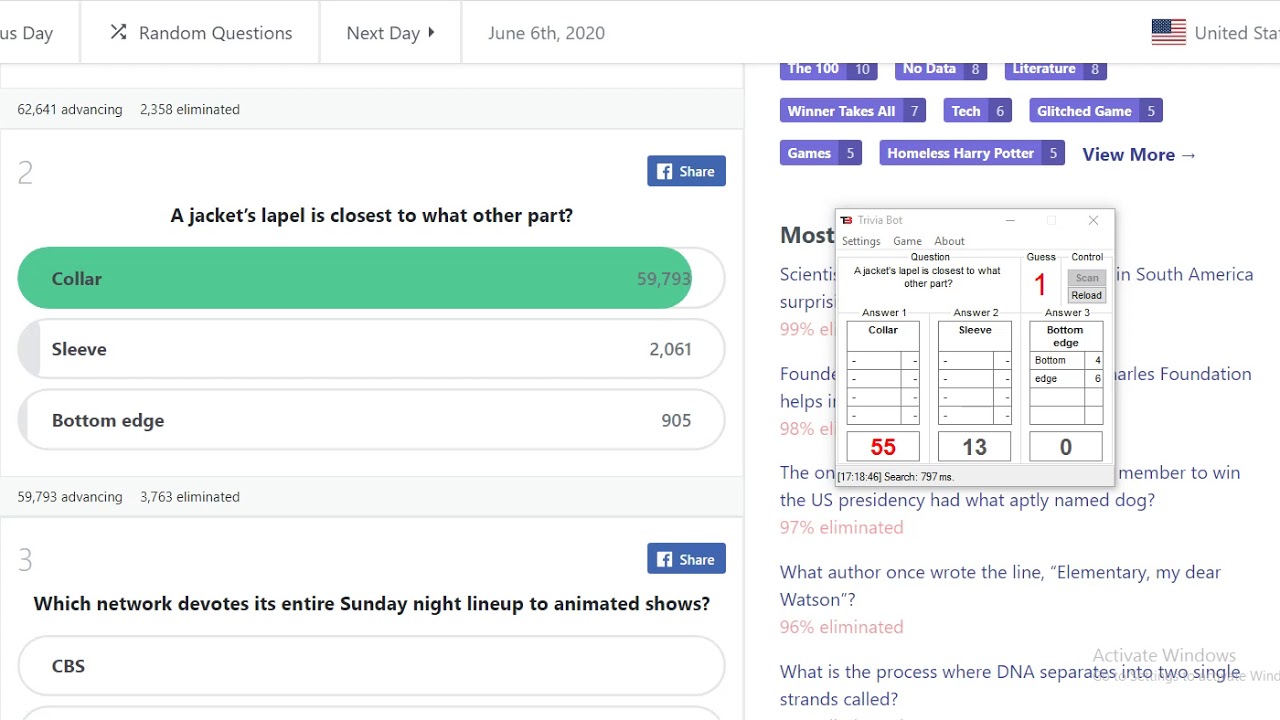 Demo Trivia Bot 12.6 update - YouTube