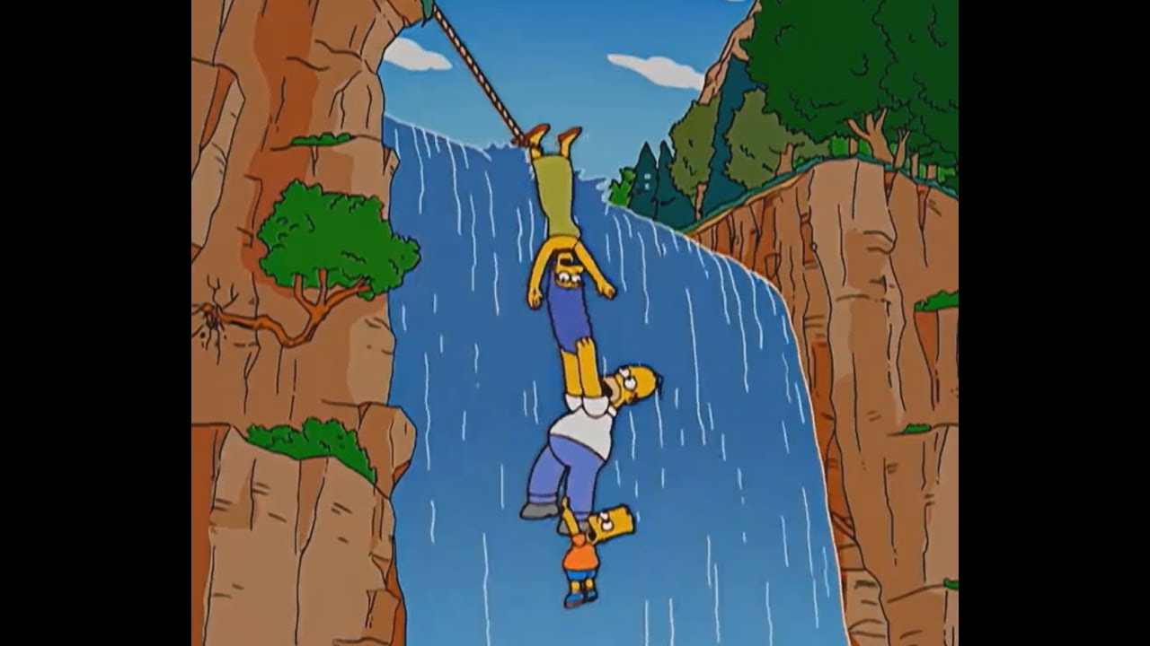 The Simpsons - Escaping Death In Deep Pools! - YouTube