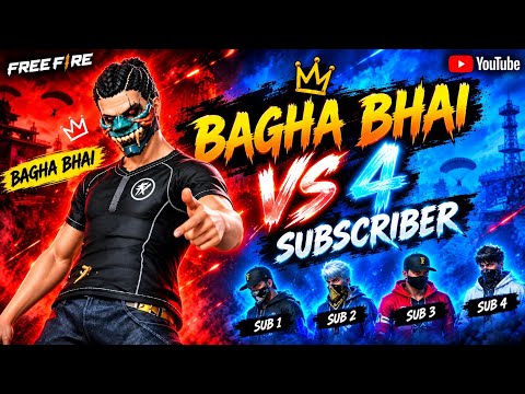 BHAGA BHAI  VS  4 SUBSCRIBERS 🙌 UPCOMING 1 vs 4 LEGEND 💪 #viral #trending #freefire 