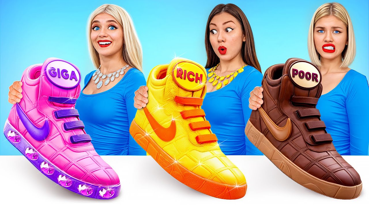 Desafio alimentar rico vs falido vs giga rico | Truques e dicas ...