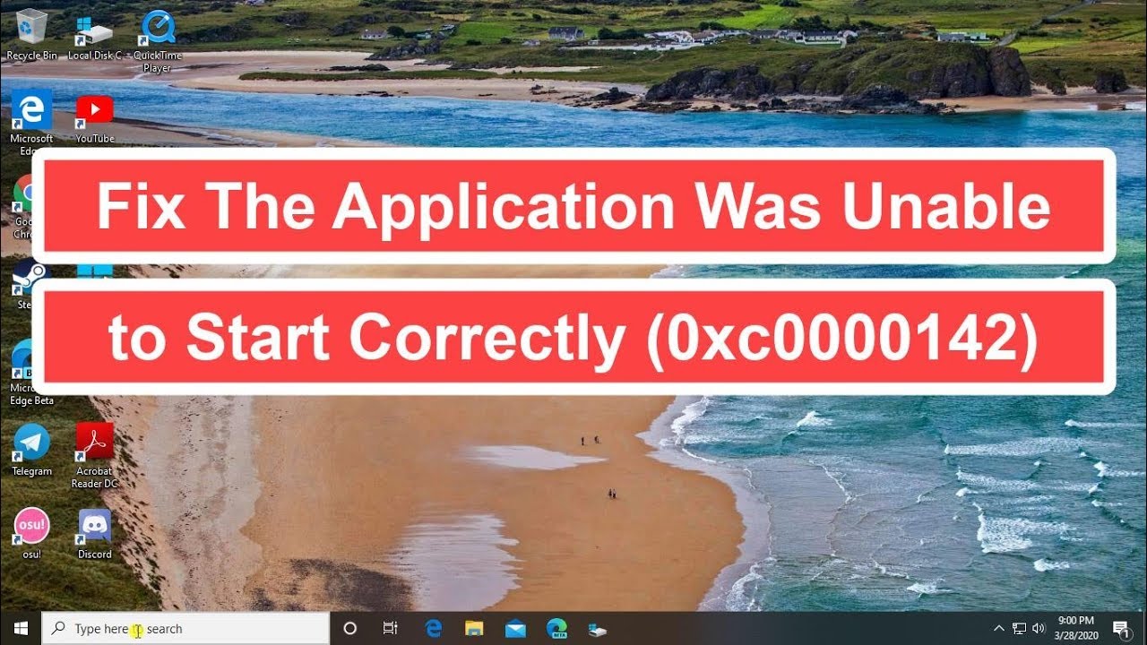 Fix The Application Was Unable To Start Correctly (0xc0000142) - YouTube