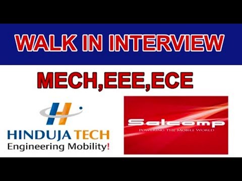 WALK IN INTERVIEW | CHENNAI TN | HINDUJA TECH & SALCOMP JOBS 2022 ...