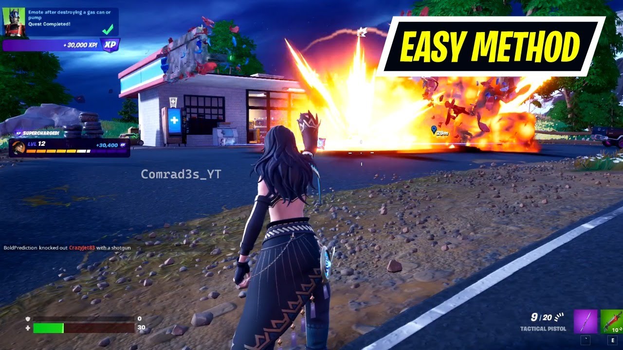 How to EASILY Emote after destroying a gas can or pump Fortnite - YouTube