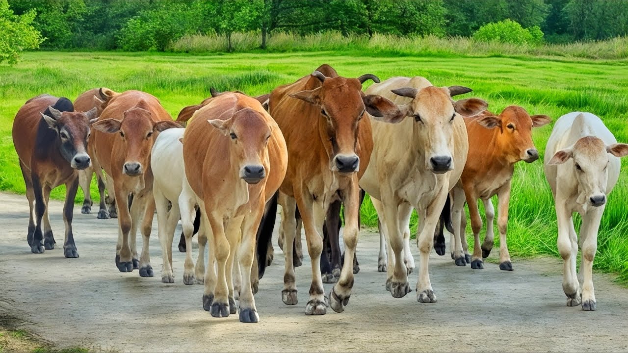 Video Mengiring ribuan sapi lembu jinak dari Peternakan Menuju lahan ...