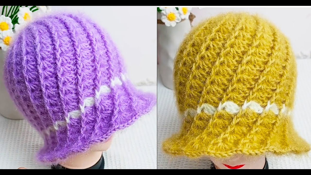 Easy to crochet a spiral pattern hat.Beautiful pattern for sharing~ - YouTube