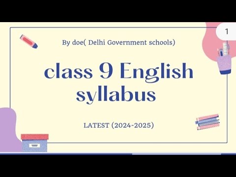 Class 9th English Term 1 and Term 2 syllabus by DOE #doe SYLLABUS # ...