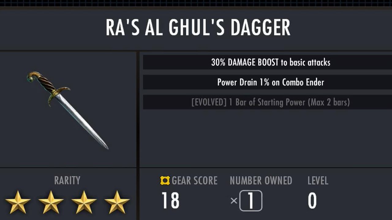 Injustice: Gods Among Us - Ra's Al Ghul Dagger Gear Overview - YouTube