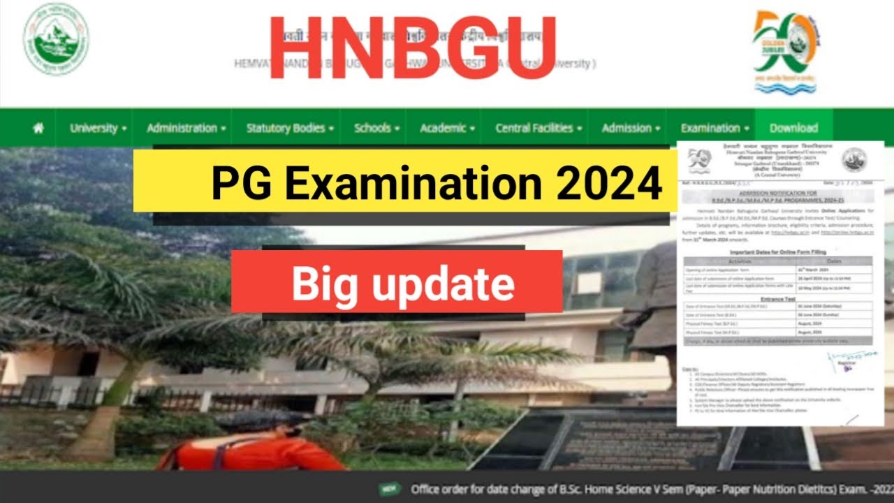 hnbgu pg admission 2024 | hnbgu pg entrance exam 2024 | part 2 | - YouTube