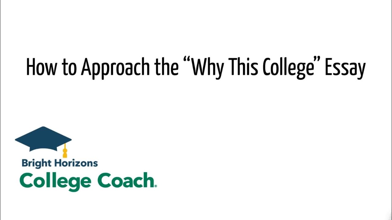 How to Write the "Why This College" Essay (2024) - YouTube