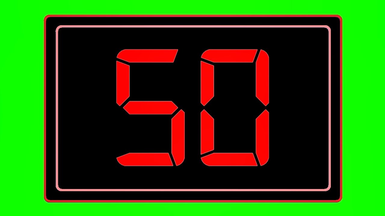 Countdown 50 seconds / Relógio Regressivo - Dígito Vermelho - YouTube