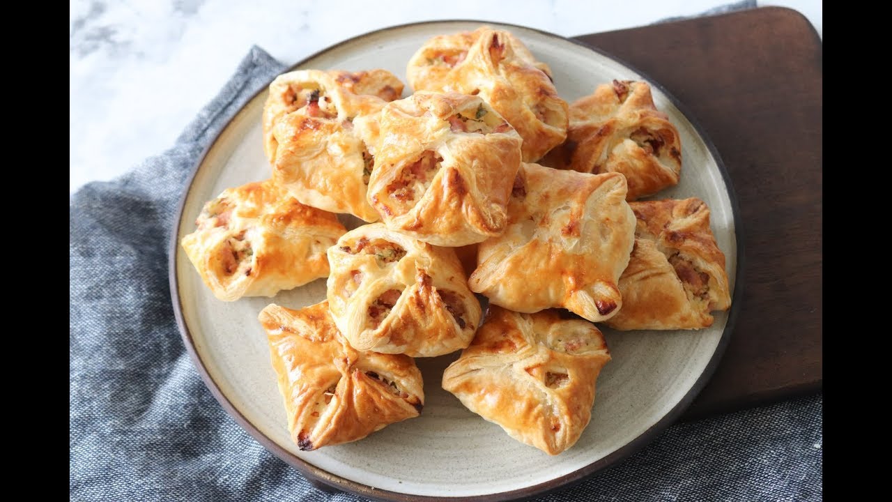 Butterdejspakker - Butterdej Med Skinke, Bacon Og Flødeost - YouTube