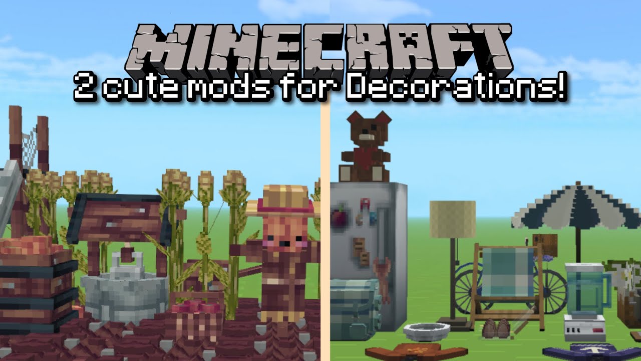 2 Cute mods for decorations | Minecraft Pocket Edition - YouTube