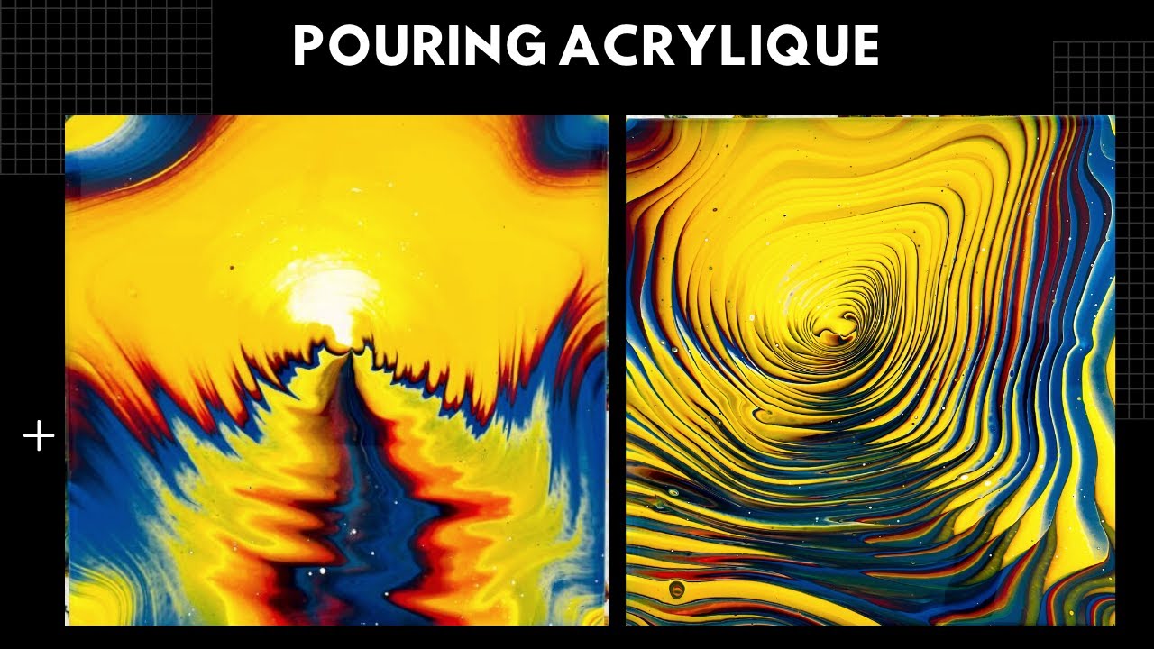 Straight Pour and ring pour /fluid art for beginners - YouTube