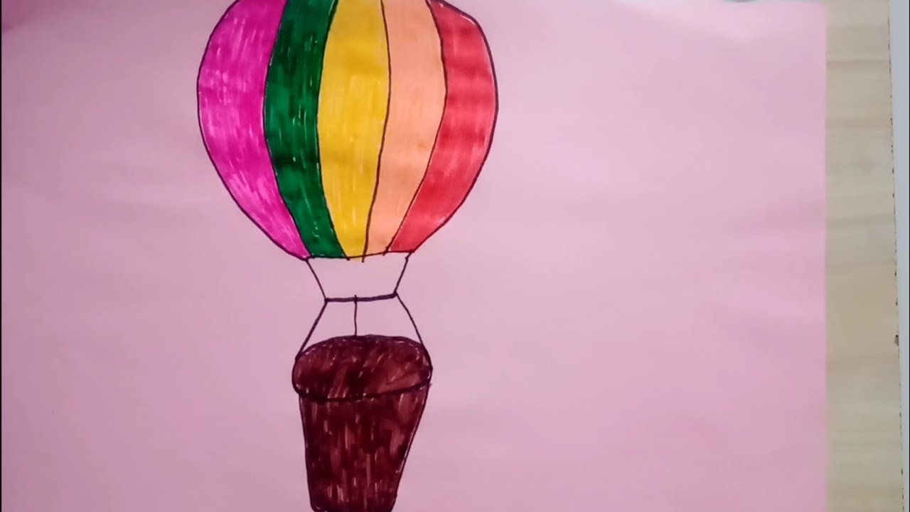 How To Draw Hot Air Balloon | hot air balloon drawing tutorial ...