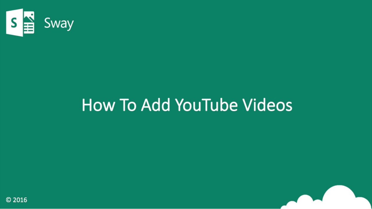 Cloud Academy: How To Add a YouTube Video To Sway - YouTube