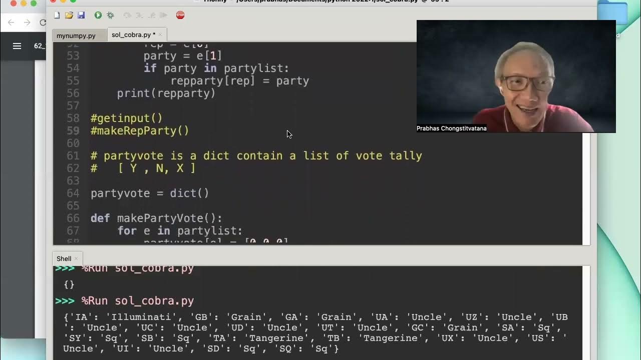 Python 101: Solution to sample Quiz3: Cobra (preparation for exam) - YouTube