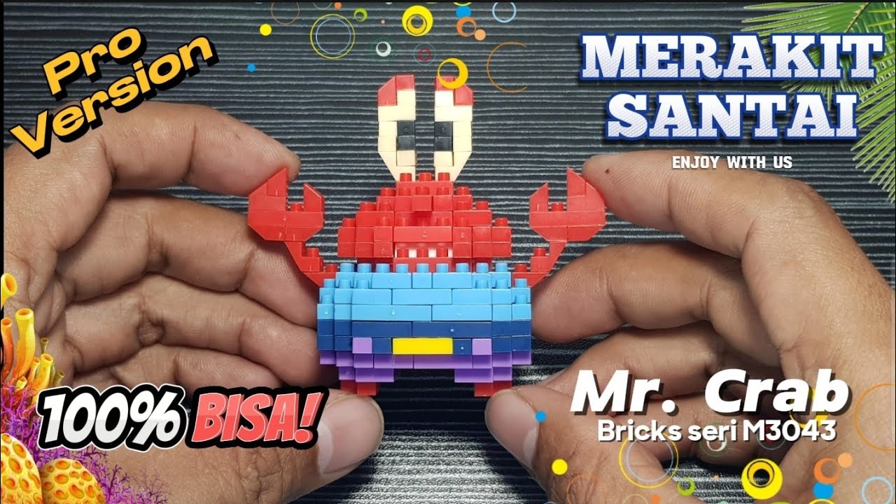 Merakit santai Lego bricks Mr. Crab seri M3043 - YouTube