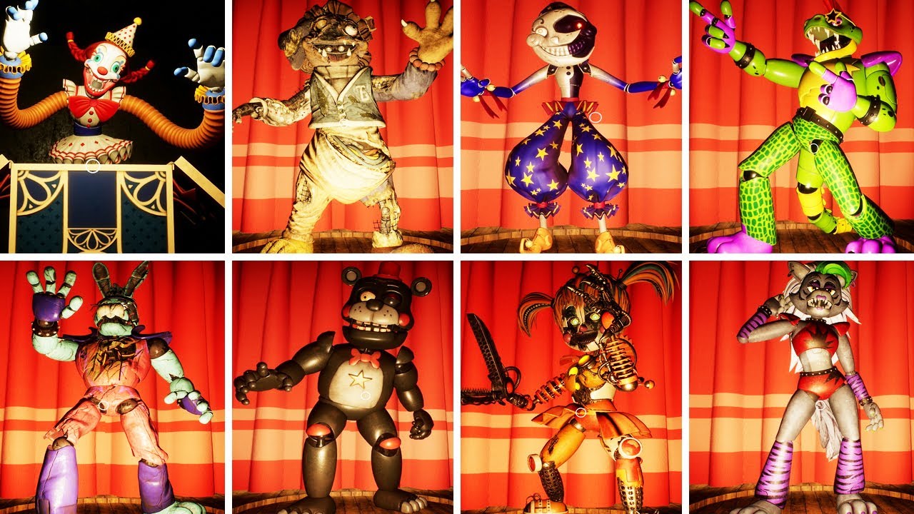 FNAF Help Wanted 2 - All Animatronics Gallery Showcase (Mimic DLC) - YouTube