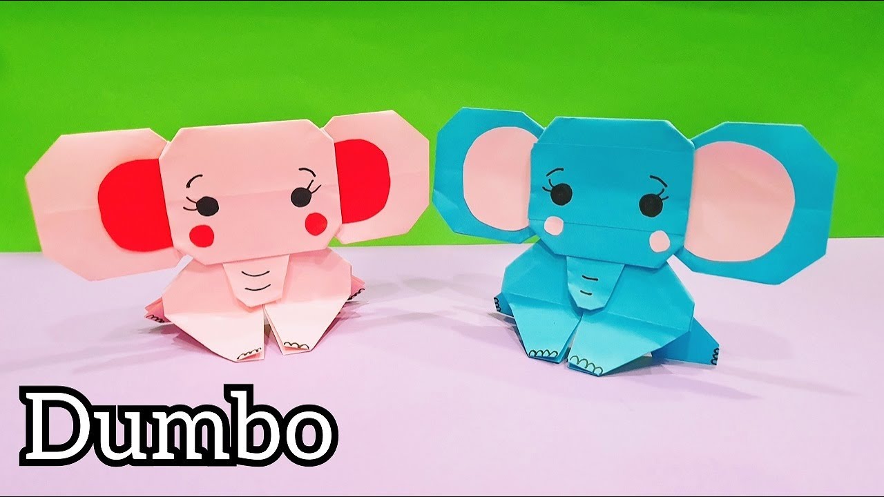 덤보 코끼리 종이접기 Dumbo elephant origami - YouTube