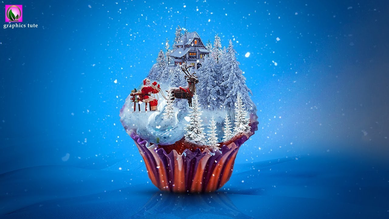 Christmas( Santa Claus ) Decoration On Cake - Wish You A Merry ...